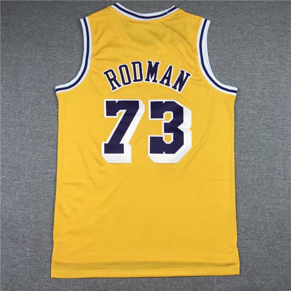 Camiseta Dennis Rodman #73 Los Angeles Lakers Clásico Edición Icon Oro ...