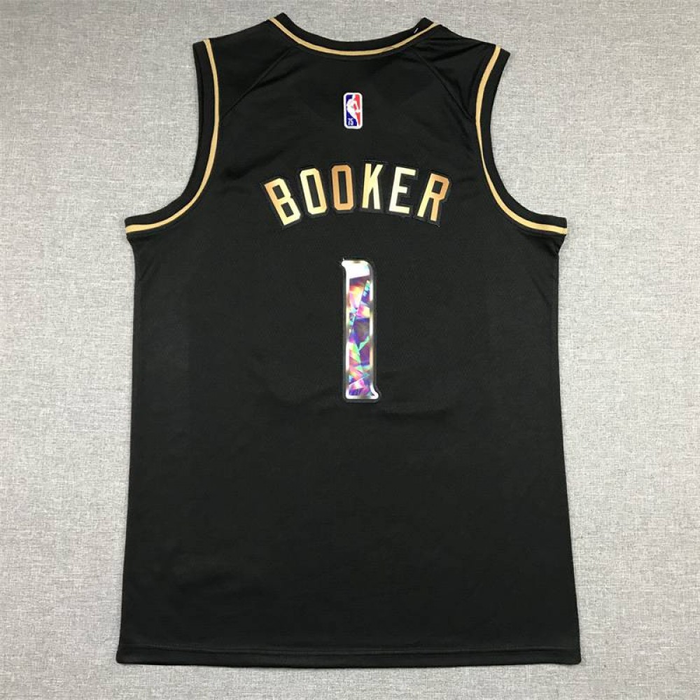 Camiseta Devin Booker #1 Phoenix Suns Diamond Edition Oro Negro ⋆ ...