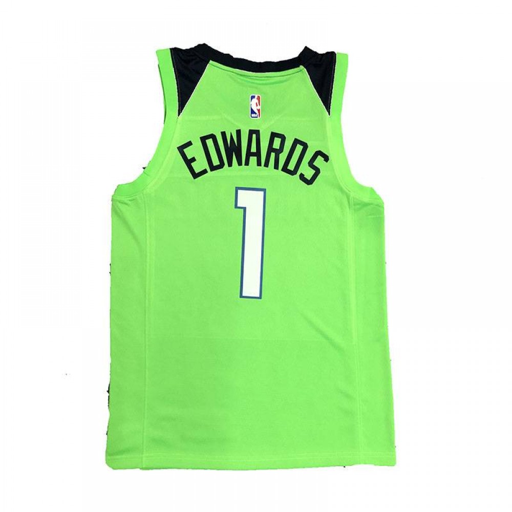 Camiseta Anthony Edwards #1 Minnesota Timberwolves Edición Flyer Verde ...