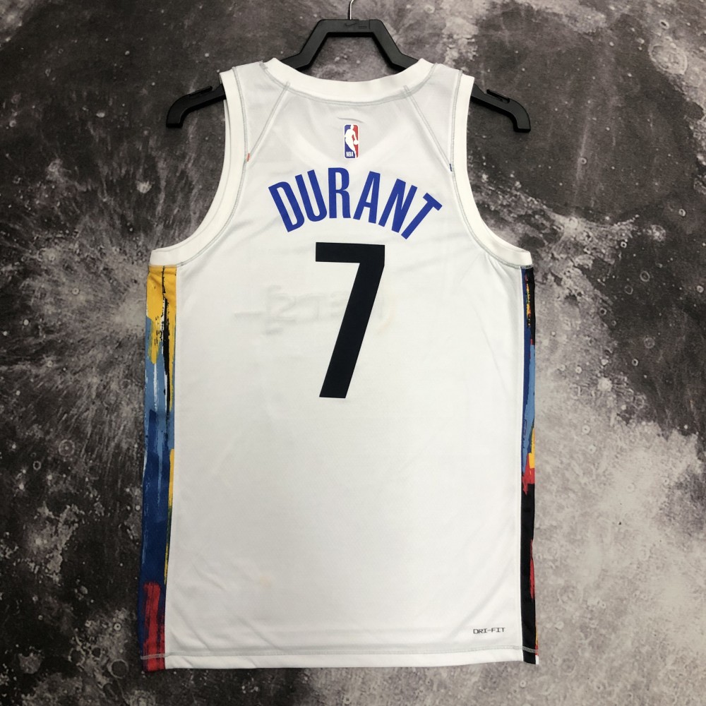 Camiseta Kevin Durant #7 Brooklyn Nets 2023 City Edition Blanco ⋆ MiCamisetaNBA