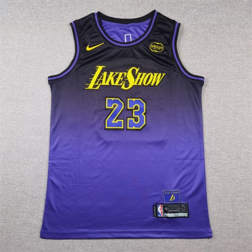 Camiseta LeBron James #23 Los Angeles Lakers 2025 Púrpura City Edition ...